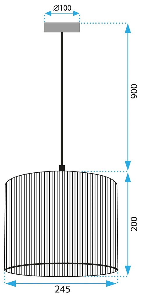 Toolight BOHO, stropní svítidlo o průměru 25cm 1xE27 APP1323-1CP, černá-hnědá, OSW-02410