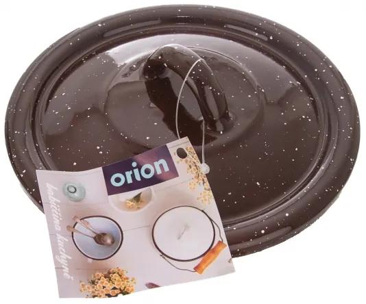 Orion domácí potřeby Smaltovaná poklice BROWN pr. 16 cm