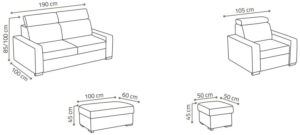 FN Sedací souprava Petrit 3+1+1 Paros béžová