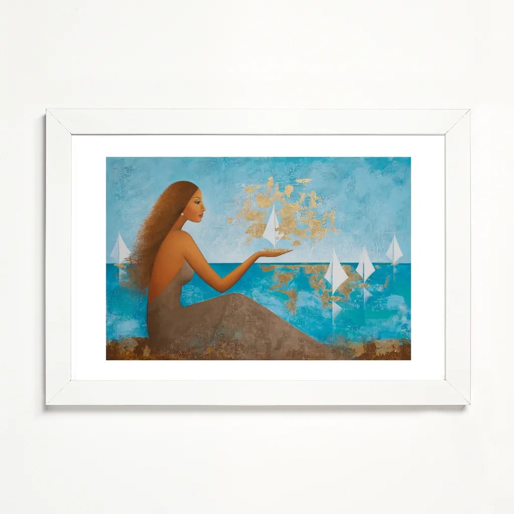 Veronika Švédová | Posílám ti vítr do plachet Rám: Černý, Velikost: 20 x 30 cm