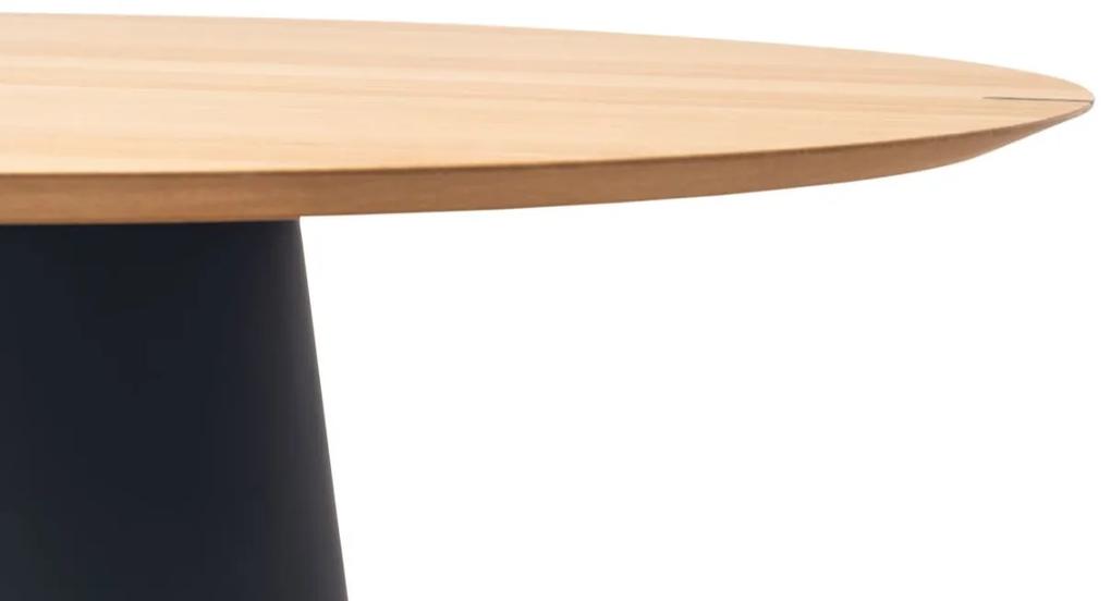 Dubový odkládací stolek Marco Barotti 45 cm s matnou černou podnoží