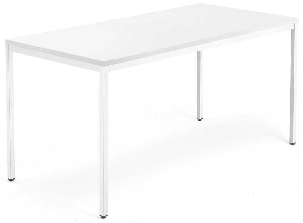 AJ Produkty Psací stůl MODULUS, 4 nohy, 1600x800 mm, bílý rám, bílá