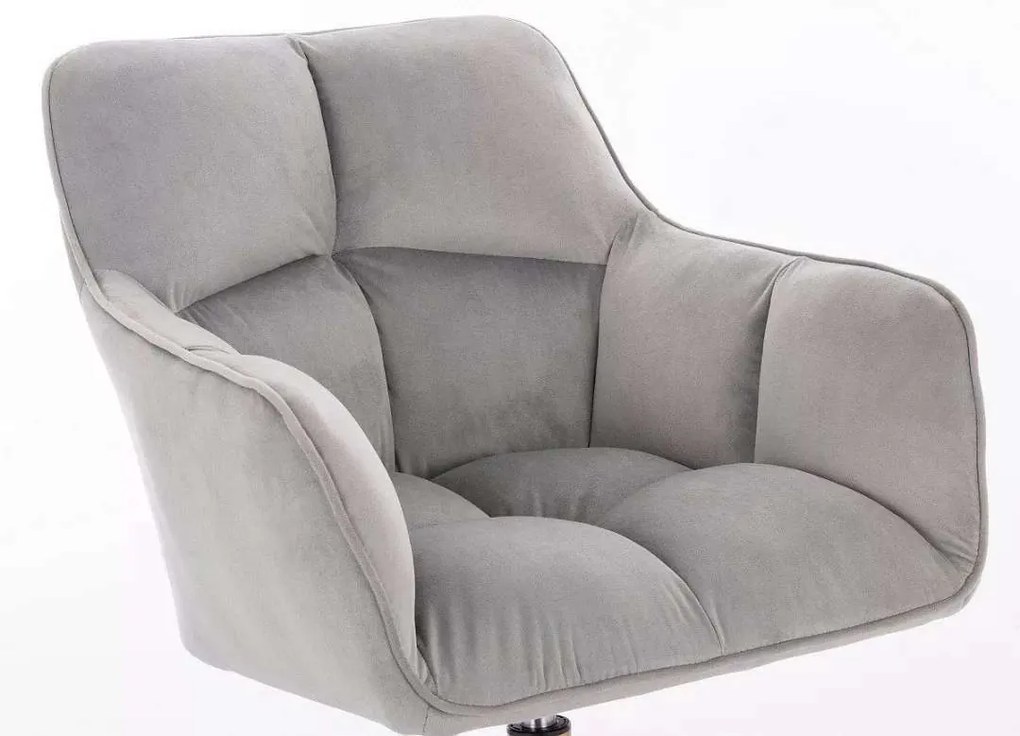 LuxuryForm DESIGN Otočné křeslo AMALFI VELUR na černém talíři - světle šedé