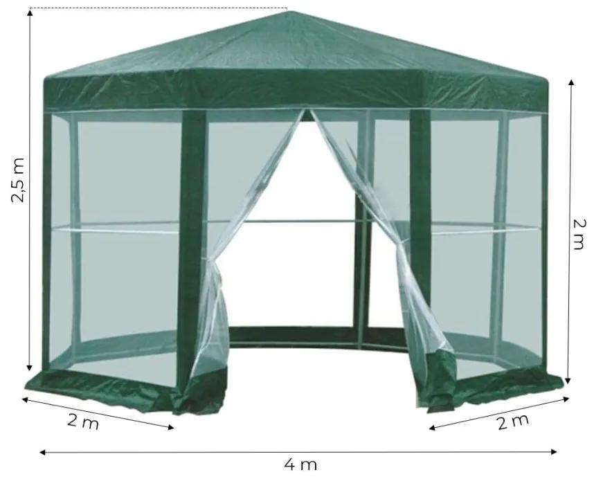 modernHOME Komerční zahradní altánový stan 2x2x2m s moskytiérou, šířka 4m SP-003N / GZ-222-6N