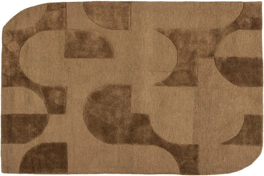 Hnědý koberec s příměsí vlny 170x240 cm Livo – WOOOD