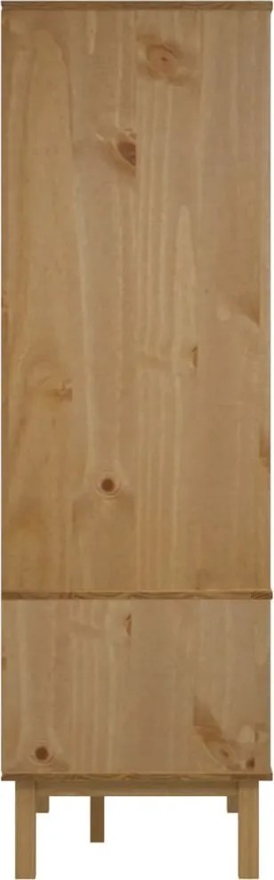 vidaXL Šatní skříň OTTA 76,5x53x172 cm masivní borovice [348589] Barva: Hnědá a bílá