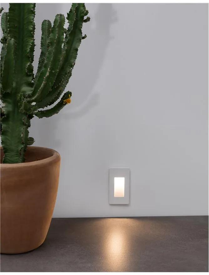 Nova Luce Venkovní zapuštěné svítidlo do zdi COVE matný bílá litý hliník a skleněný difuzor LED 1.5W 3000K, IP54