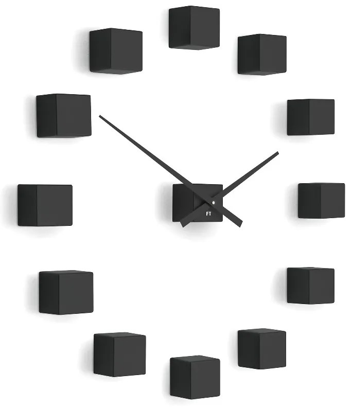 Designové nástěnné nalepovací hodiny Future Time FT3000BK Cubic black