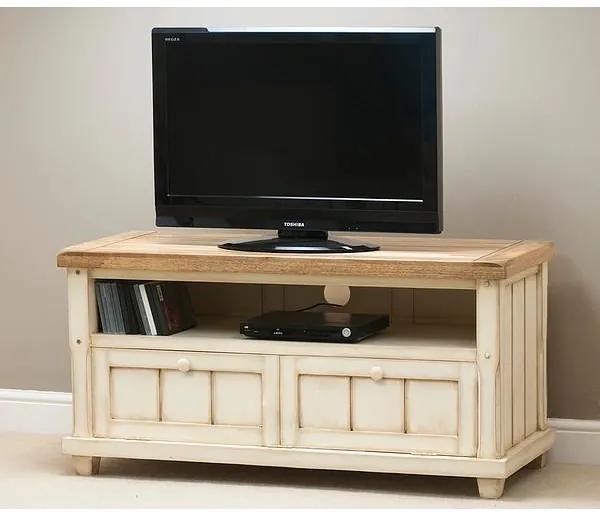 TV stolek Dhari White z mangového dřeva  BK-TVCW