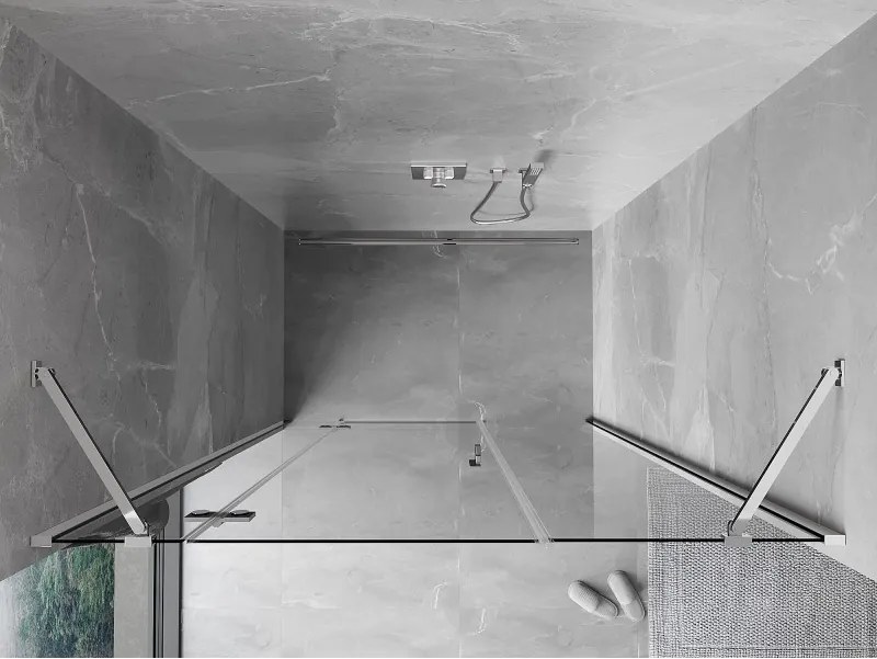Mexen Mist-H, 1-křídlé sprchové dveře levé 125 cm, čiré sklo, chromový profil, 8A5-125-001-01-00-L