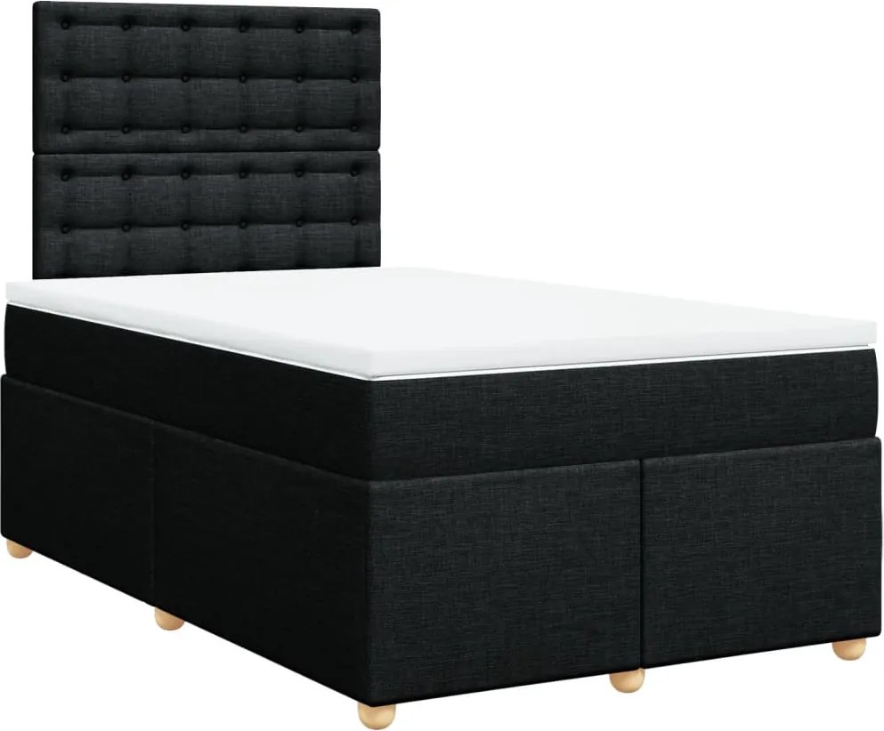 Box spring postel s matrací černá 120x190 cm textil 3291235