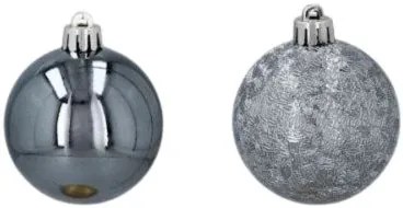 Vánoční koule 12ks 6cm Grafit