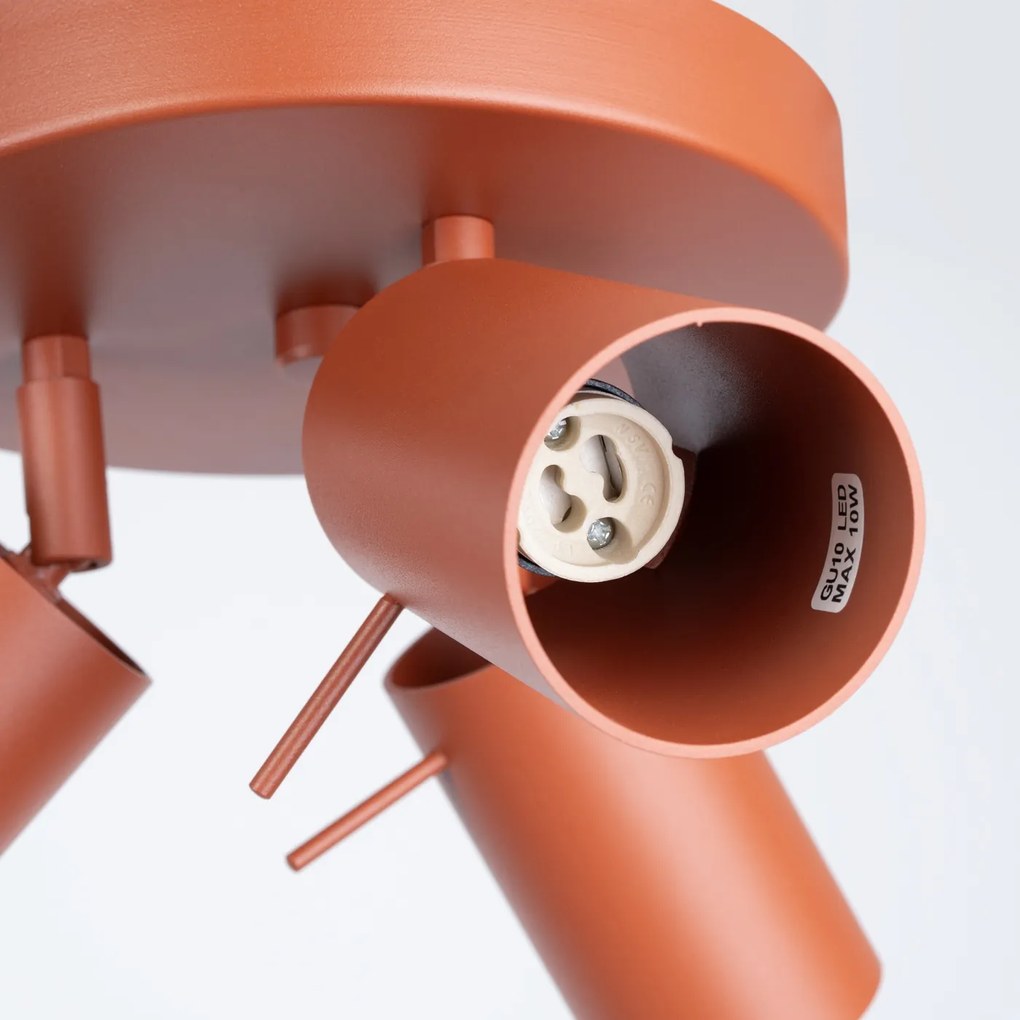 Stropní svítidlo Ring, 3x oranžové kovové stínítko, (možnost polohování)