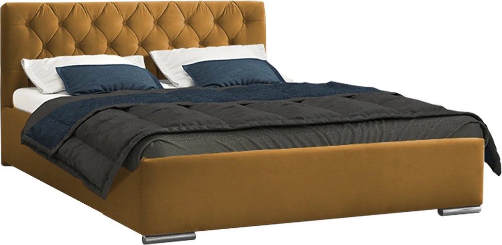 Eka Čalouněná postel ELEGANT - Fresh 90x200 cm Barva látky - Fresh: Modrá (Fresh 11), Úložný prostor: Bez úložného prostoru