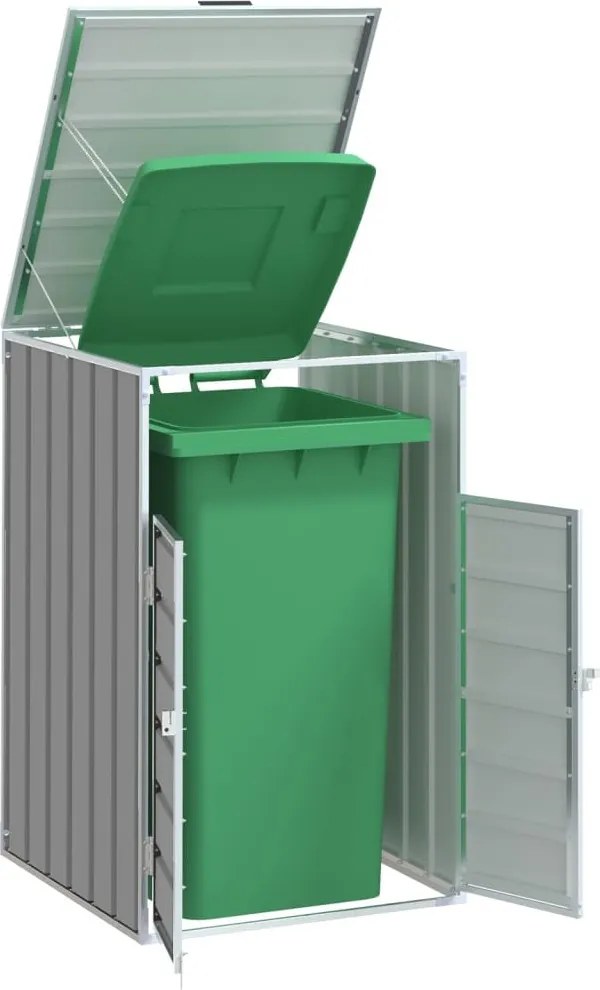 vidaXL Box na 1 popelnici 72 x 81 x 115 cm ocel [4006171] Barva: Šedá