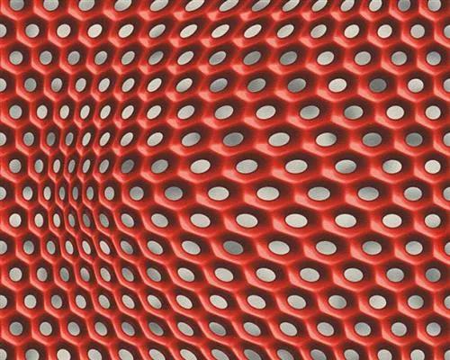 Vliesové tapety na zeď Harmony Mac Stopa moderní 3D vzor červený
