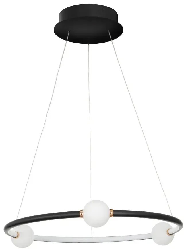 LED lustr Celia 64 černé s dálkovým ovládáním