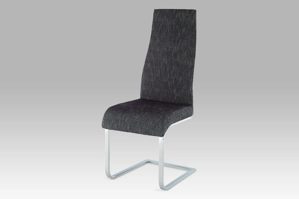 Jídelní židle chrom / látka šedo-stříbrná
