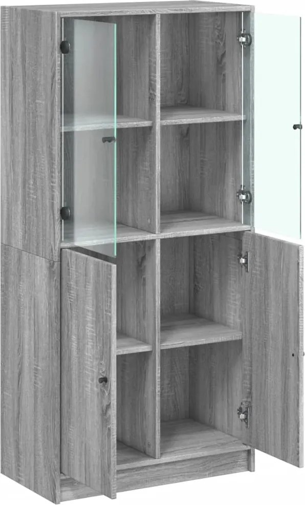 Highboard s dvířky šedý sonoma 68x37x142 cm kompozitní dřevo 3295869