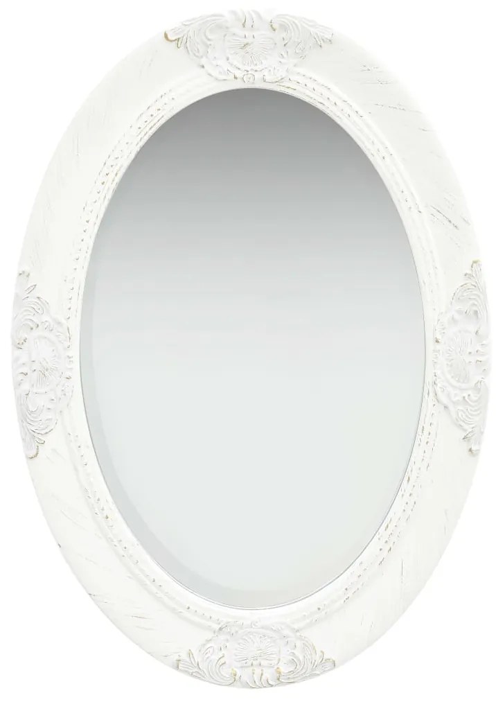 Nástěnné zrcadlo barokní styl 50 x 70 cm bílé - Default Title