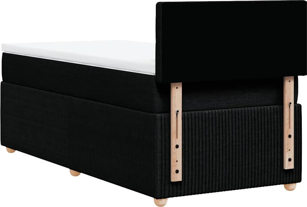 Box spring postel s matrací černá 90x190 cm textil 3287327