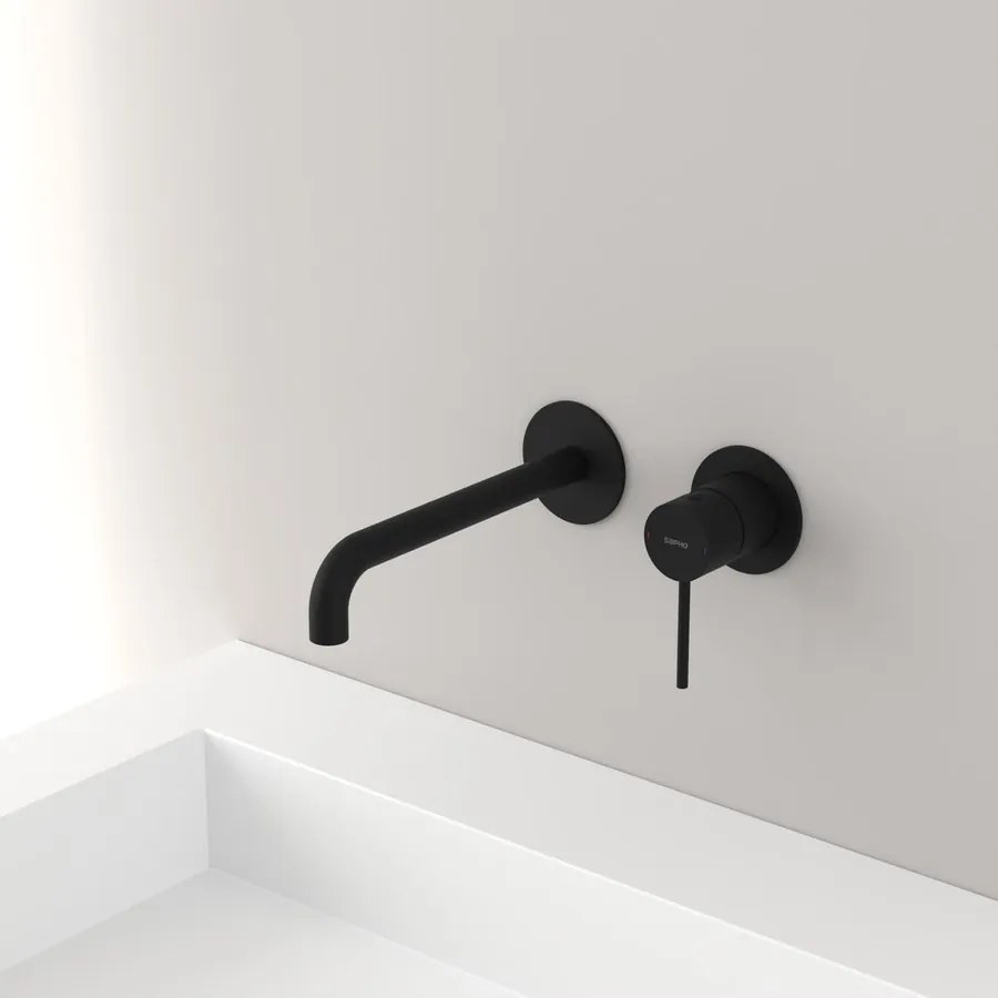 Sapho Ultramix umyvadlová baterie podomítková dvouprvková hubice 16 cm černá matná UT118B