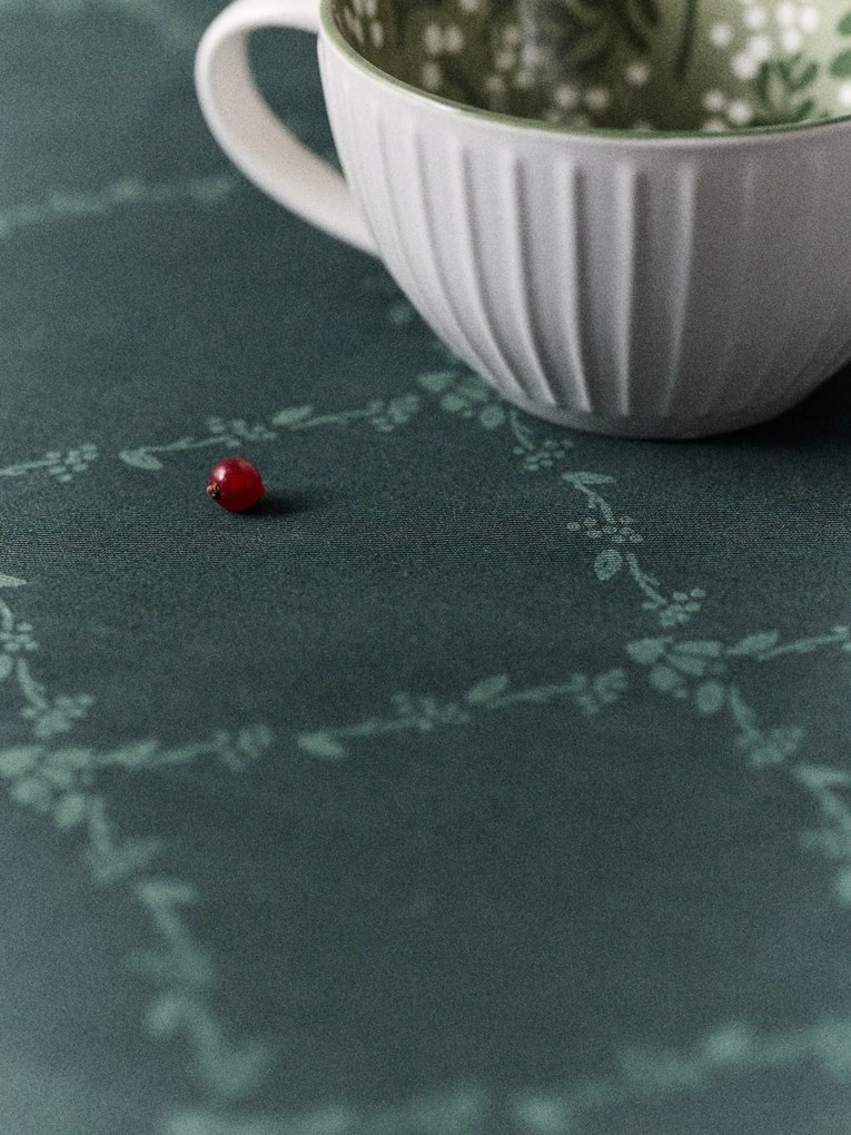 Sinsay - Vánoční ubrus s motivem jmelí - tmavě zelená