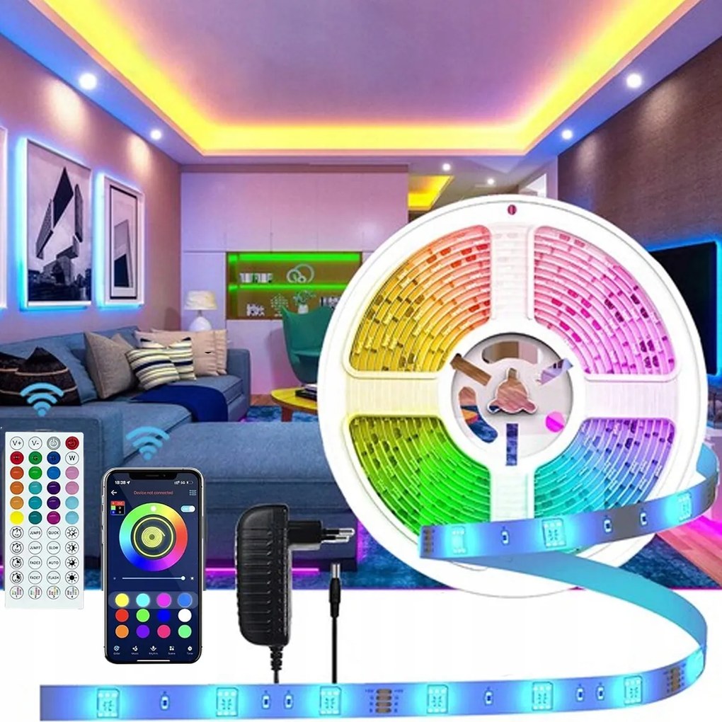 Rgb Led Pásek 15M Ledy 240V 24V s Dálkovým Ovládáním Extra silná Set Aplikace