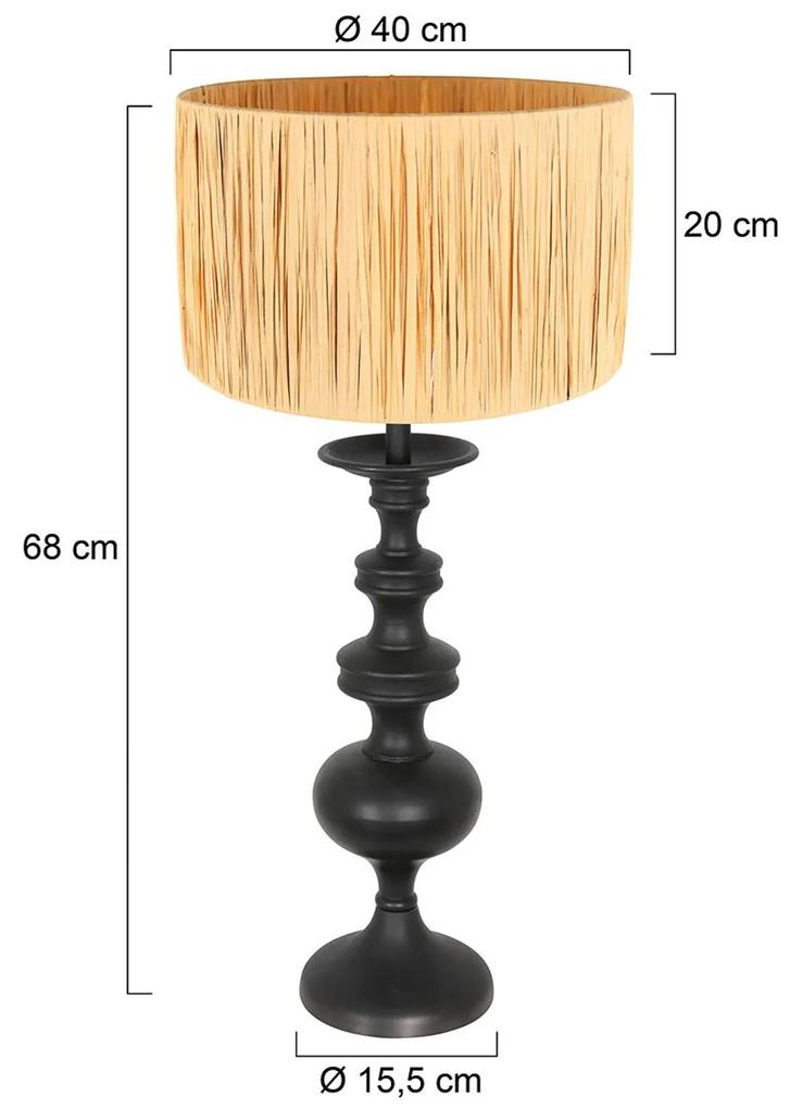 Stolní lampa Lyons 3750ZW, přírodní proutí