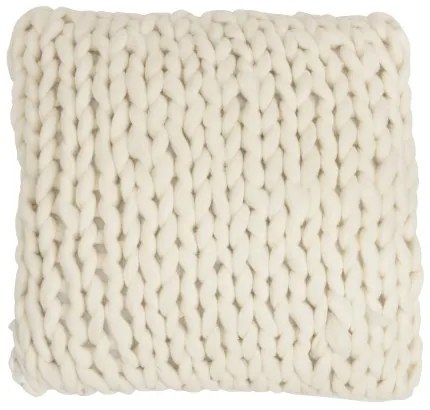 Pletený krémový polštář Tricot white - 40*40 cm