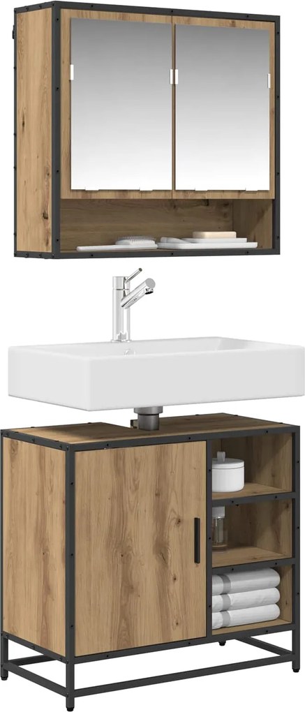 Sada koupelnového nábytku 2 ks Artisanový dub Kompozitní dřevo 3402555