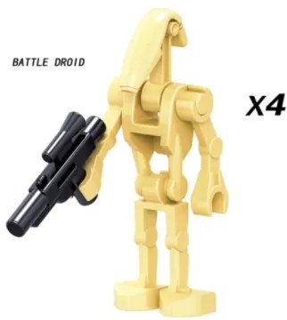 Figurky Battle Droid a Super Battle Droid  STAR WARS 4 KS  Lego Varianta: Battle Droid - jednobarevný