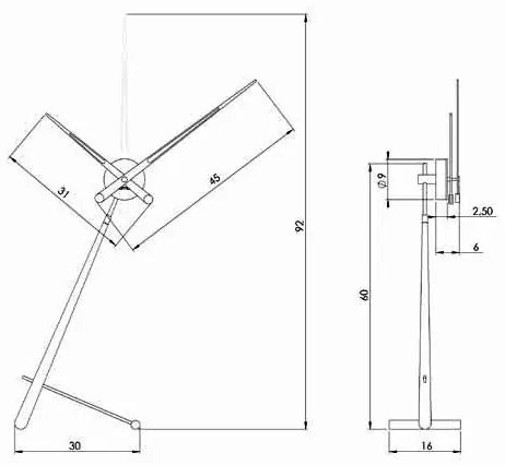 Designové stolní hodiny Nomon Puntero L Black 94cm