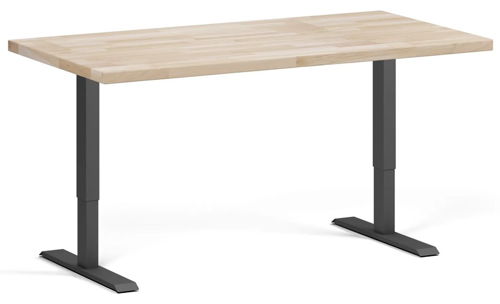 Výškově nastavitelný pracovní stůl do dílny, 2 motory, 1500 x 800 x 760-1230 mm, černá podnož