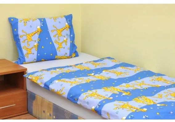 Brotex Povlečení dětské bavlna velká postel Žirafa modrá, Výběr zapínání:, Varianta  zipový uzávěr 8594570053884