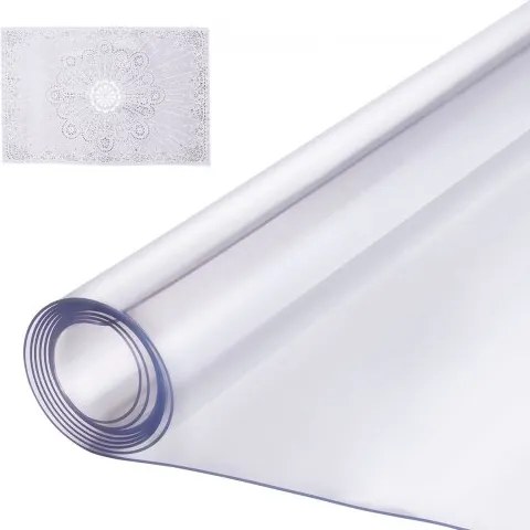 PVC chránič stolu 137,2 × 137,2 cm průhledný plastový o tloušťce 2,0 mm