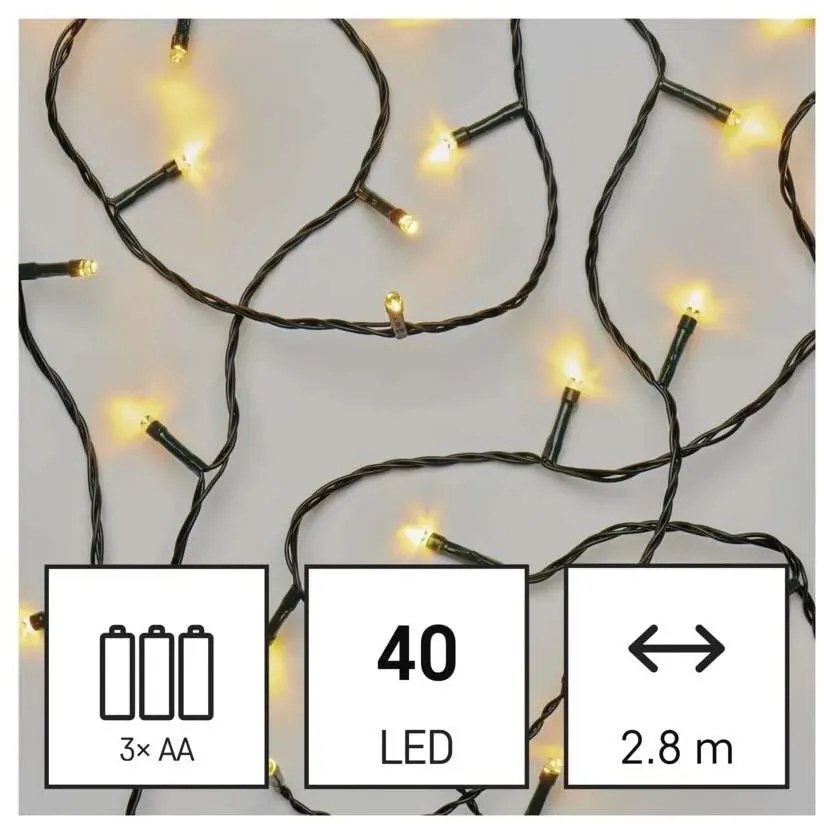 Vánoční řetěz LED 2,8 m, teplá bílá