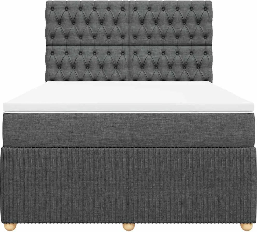 Box spring postel s matrací tmavě šedá 160x200 cm textil 3292115