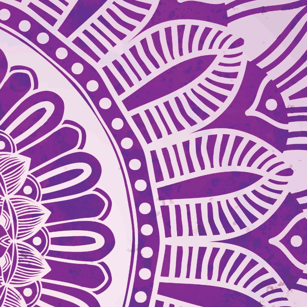 Malvis ® Obraz Mandala fialové slunce Velikost (šířka x výška): 60x40 cm