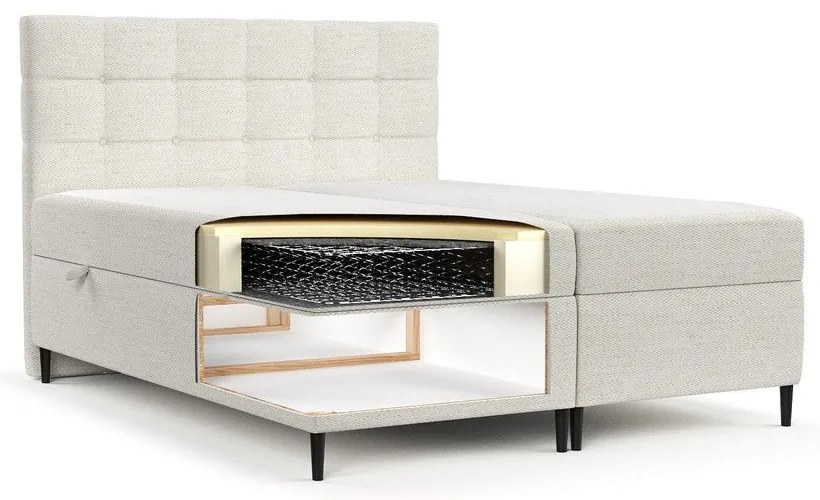 Krémová boxspring postel s úložným prostorem 160x200 cm Urbaneo – Maison de Rêve