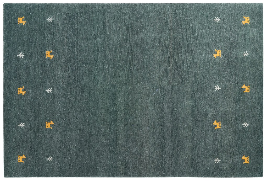Vlněný koberec gabbeh 200 x 300 cm zelený CALTI Beliani