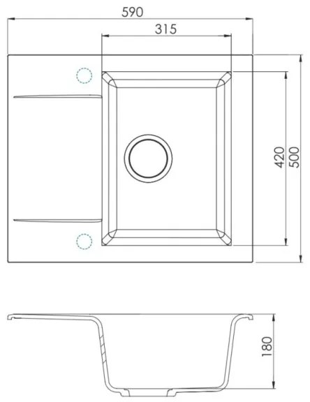 ALVEUS SETA23197 - Kuchyňský dřez CADIT+dřezová baterie MINTAS 34cm granit/černá