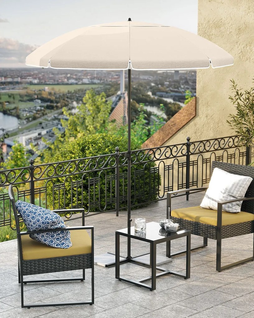Slunečník SOLARA, Ø200 cm, béžová SongmicsHome