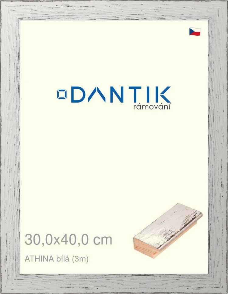 DANTIK rámeček 30x40 | ATHINA Bílá (Plexi Čiré)