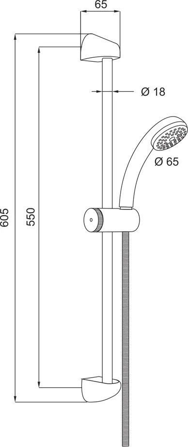Mereo Mereo, Sprchová souprava, jednopolohová sprcha, sprchová hadice, nastavitelný držák, plast/chrom, CB900Y
