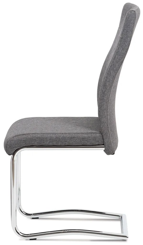 AUTRONIC Jídelní židle šedá látka / chrom