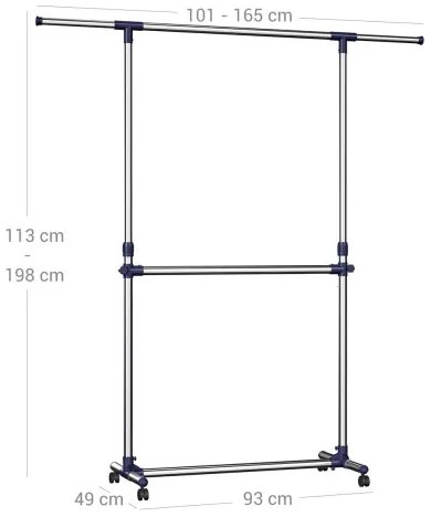 Věšákový stojan na kolečkách LLR41L