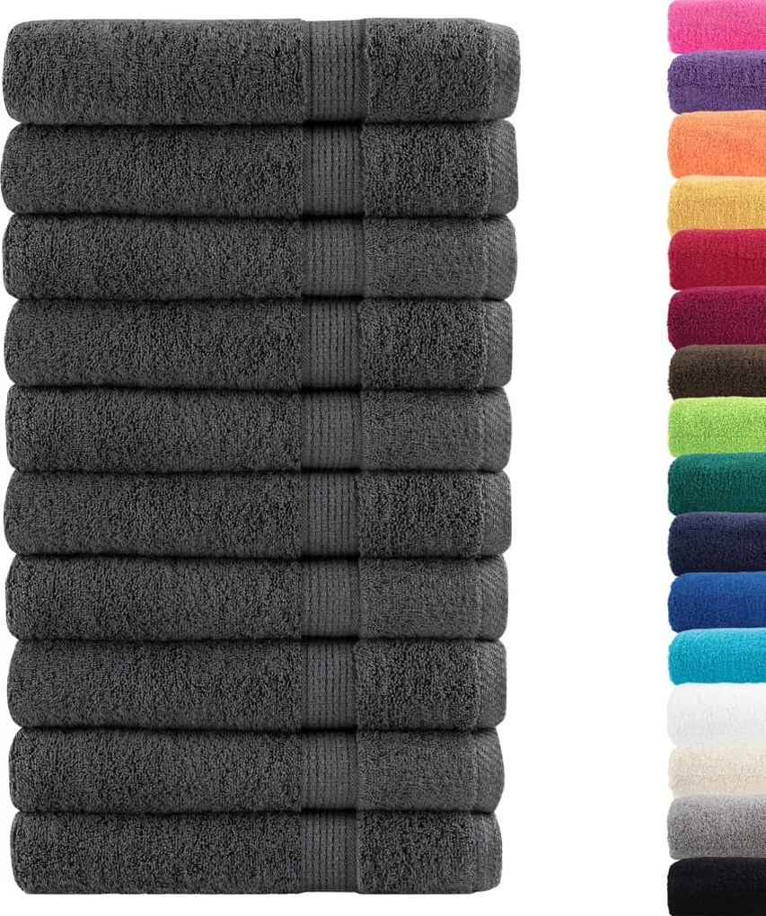 Prémiové ručníky SOLUND 10 ks antracitové 100x200 cm 600 g/m² 137174