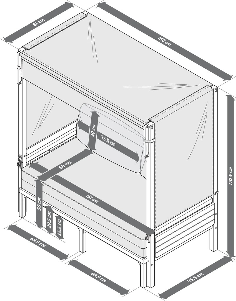 Tchibo - Plážový koš s výsuvnou podnožkou - barva: šedá