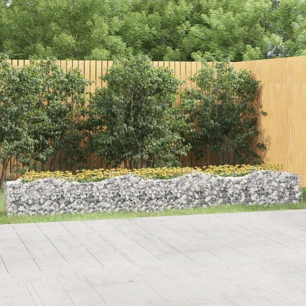 Klenutý gabion vyvýšený záhon 400x50x50 cm pozinkované železo 153543